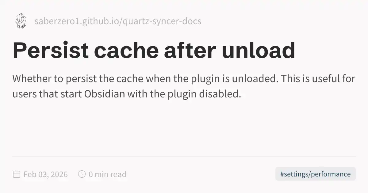 Persist cache after unload