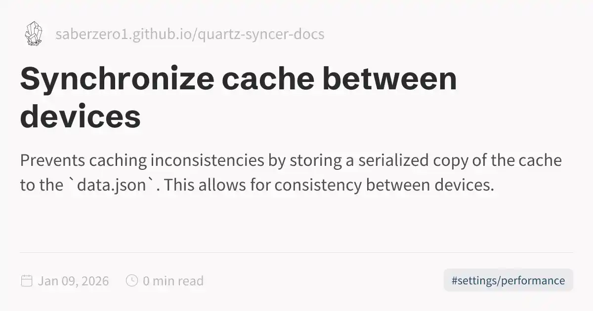 Synchronize cache between devices